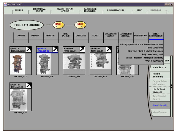 InscriptiFact: Documents: Prototype: Search 1, Aramaic, Thumbnails